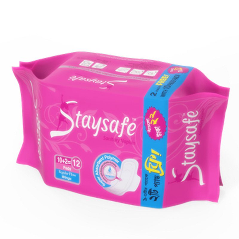 Staysafe Flow Wings (240 mm) Sanitary Napkin 12 pcs – Bengalic Hypermarket